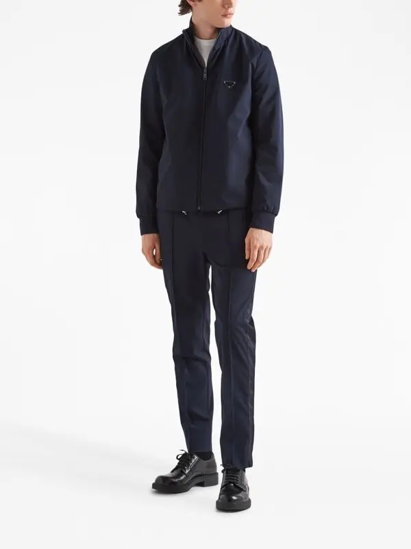 Prada Triangle-logo Tailored Trousers - Blue