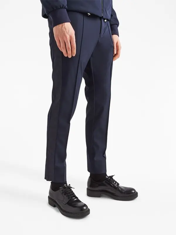 Prada Triangle-logo Tailored Trousers - Blue