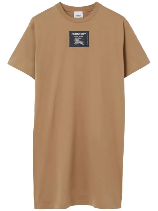 Burberry Logo-Patch T-Shirt Dress - Brown | Editorialist