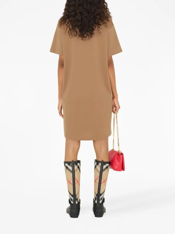 Burberry Logo-Patch T-Shirt Dress - Brown | Editorialist