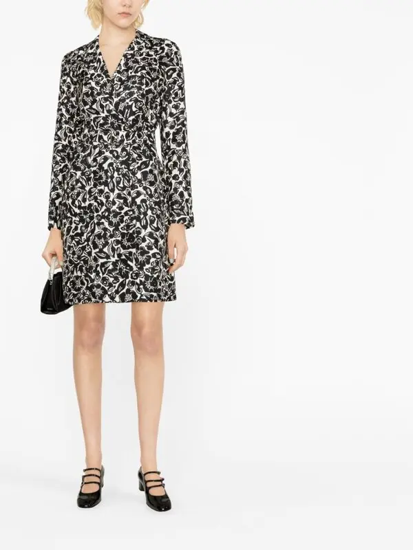 LANVIN Floral-print Belted Silk Dress