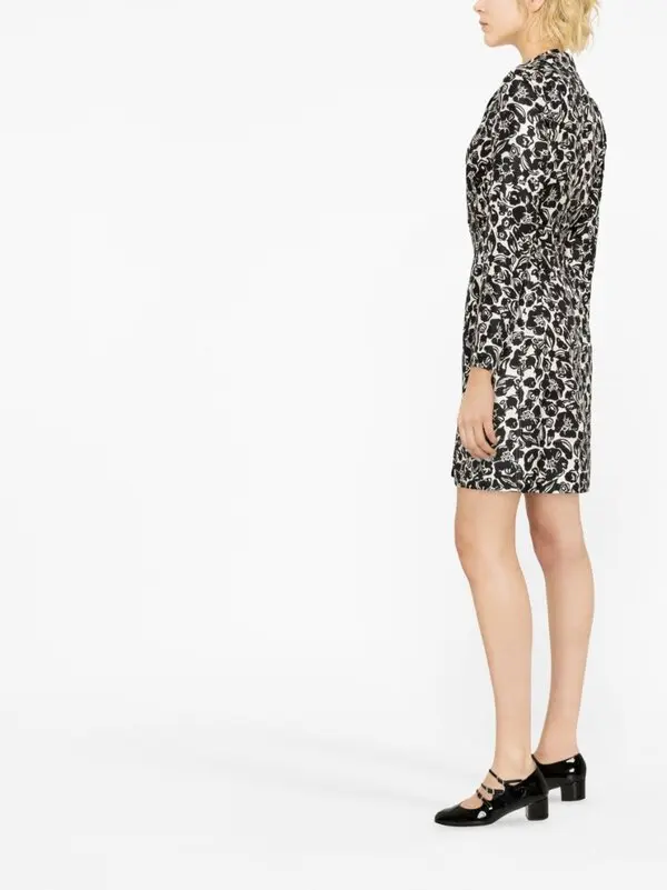 LANVIN Floral-print Belted Silk Dress