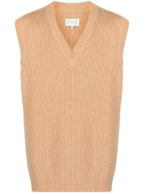 MAISON MARGIELA V-neck Ribbed-knit Vest