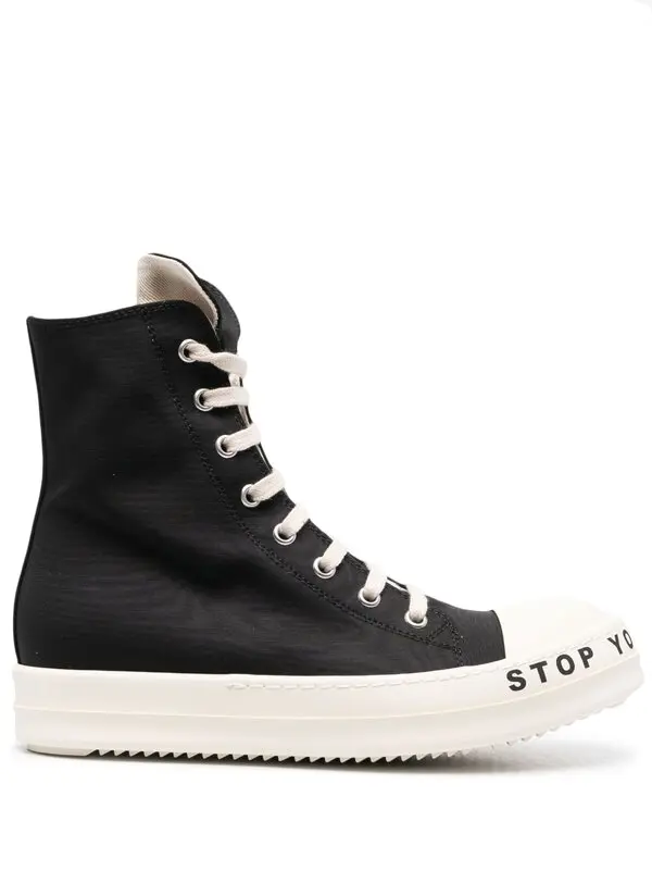 Rick Owens Stop Your Breath High-top Sneakers