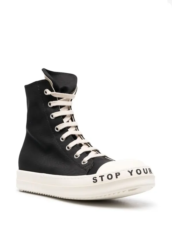 Rick Owens Stop Your Breath High-top Sneakers