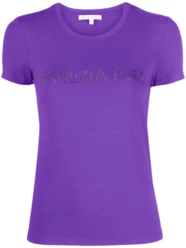 Patrizia Pepe Rhinestone Logo T-shirt