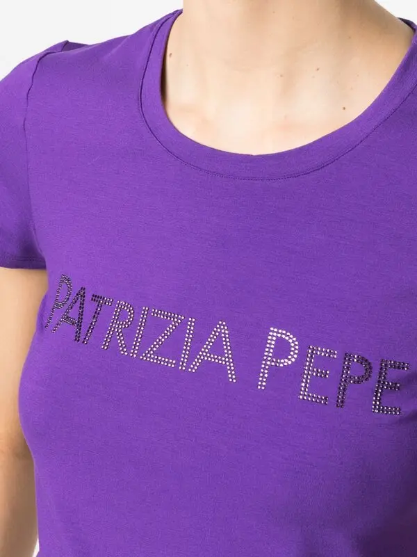 Patrizia Pepe Rhinestone Logo T-shirt