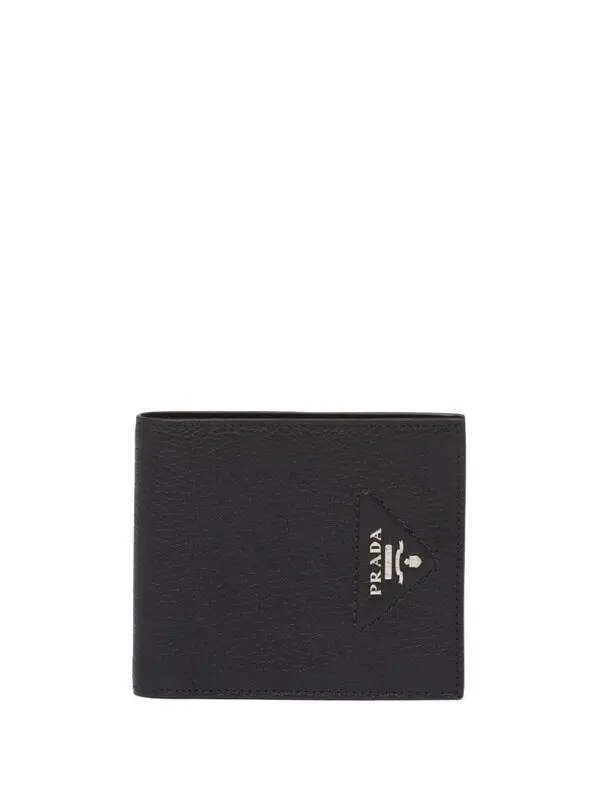 Prada Logo-plaque Bi-fold Wallet - Black