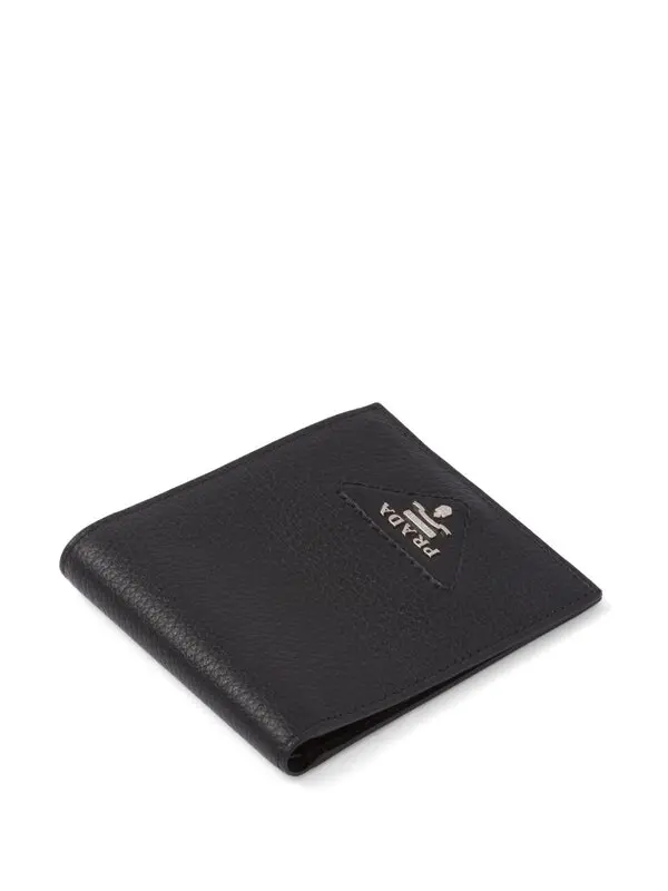 Prada Logo-plaque Bi-fold Wallet - Black