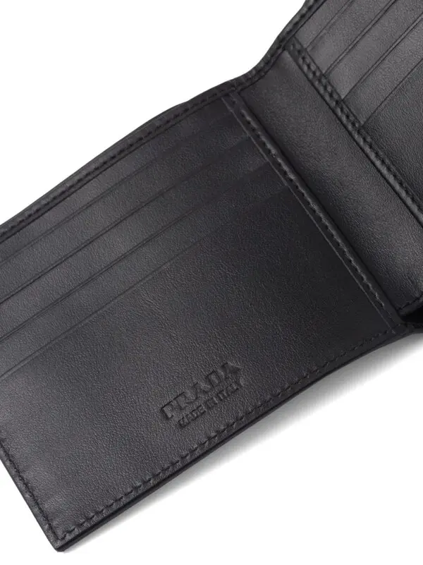 Prada Logo-plaque Bi-fold Wallet - Black