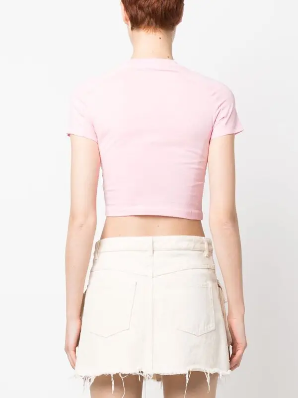 CHIARA FERRAGNI Embroidered-logo Cropped T-shirt