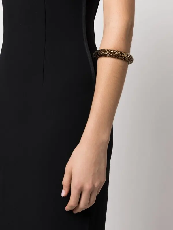 Elisabetta Franchi Rigid Textured Bracelet