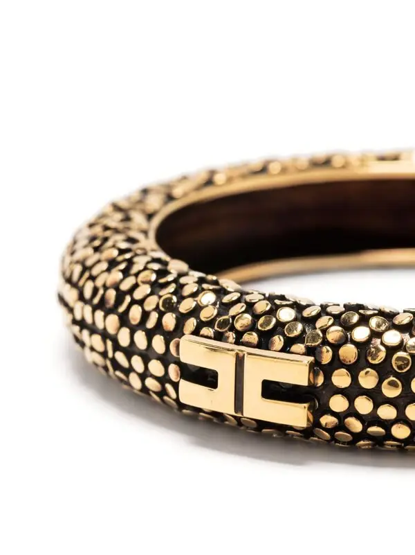 Elisabetta Franchi Rigid Textured Bracelet