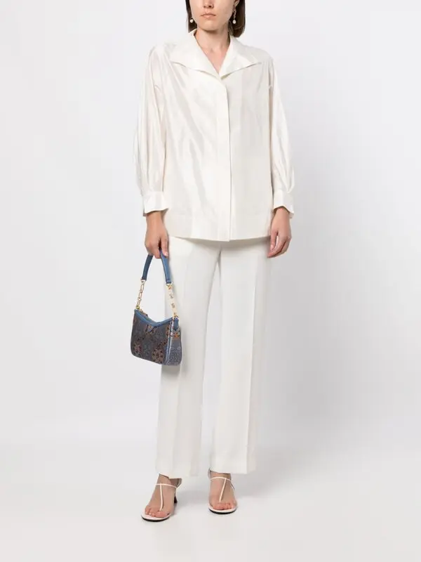 Shiatzy Chen Long Sleeve Mulberry Silk Shirt