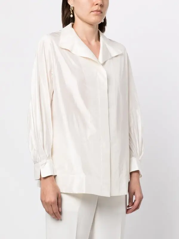 Shiatzy Chen Long Sleeve Mulberry Silk Shirt