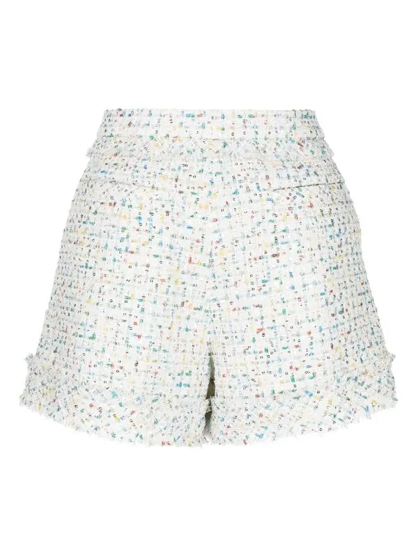 Shiatzy Chen Tweed Mini Shorts