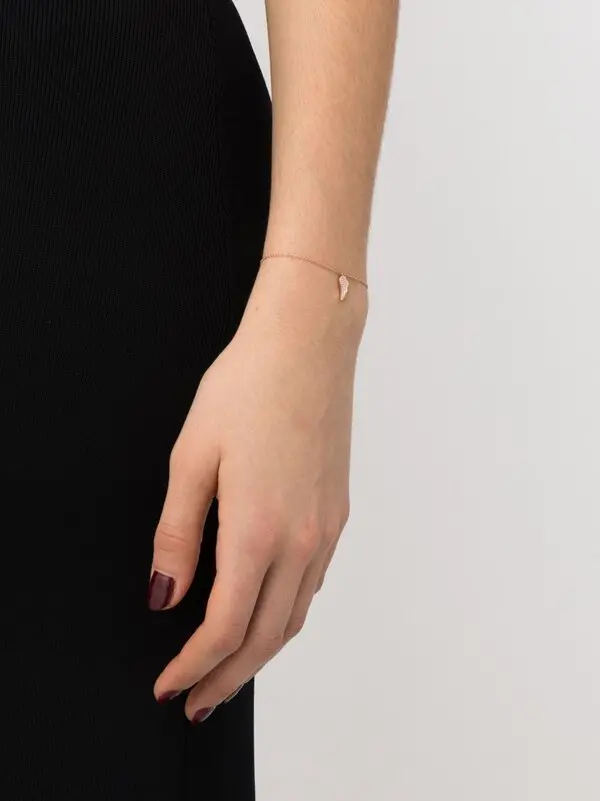 Ef Collection 14kt Rose Gold Angel Wing Diamond Bracelet
