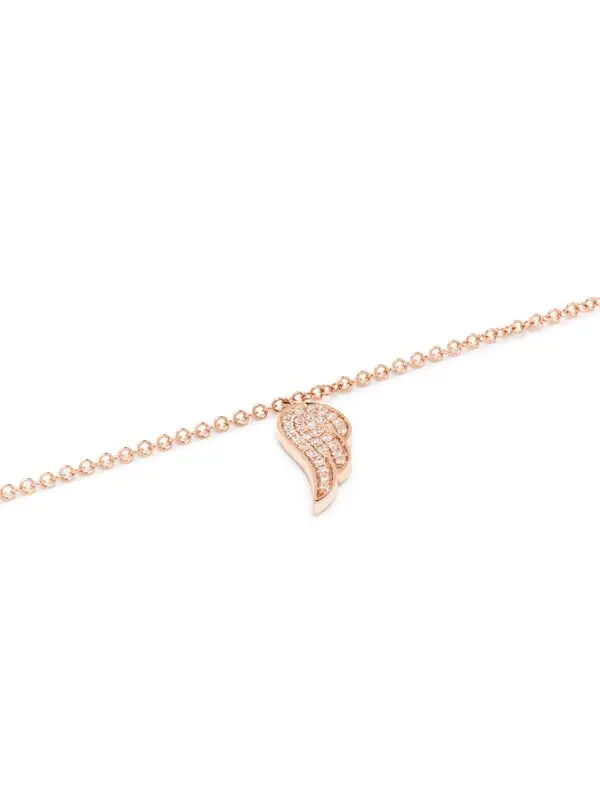 Ef Collection 14kt Rose Gold Angel Wing Diamond Bracelet