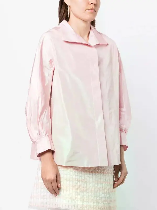 Shiatzy Chen Wide Collar Silk Shirt