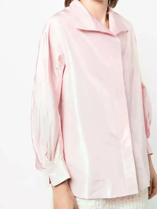 Shiatzy Chen Wide Collar Silk Shirt