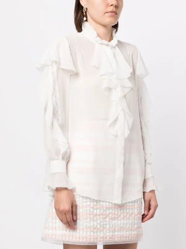 Shiatzy Chen See-through Silk Shirt