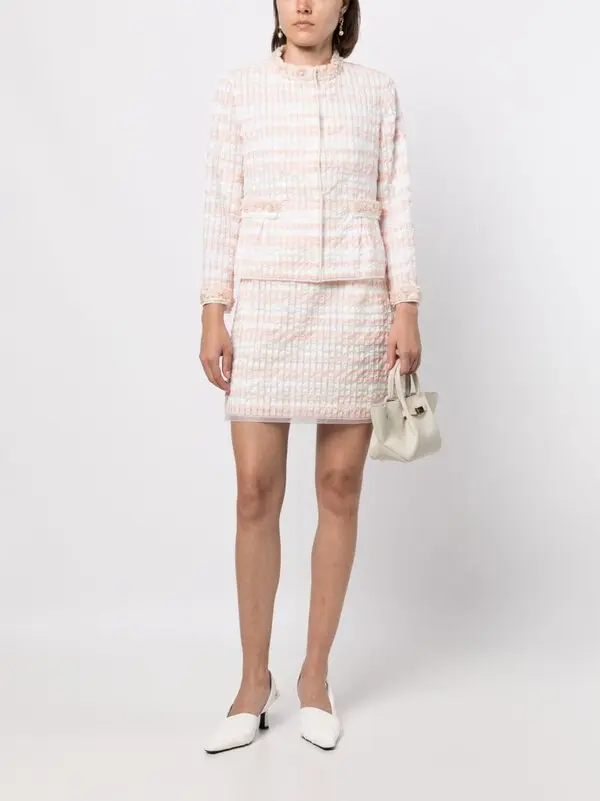 Shiatzy Chen Pleated Drawstring Mini Skirt