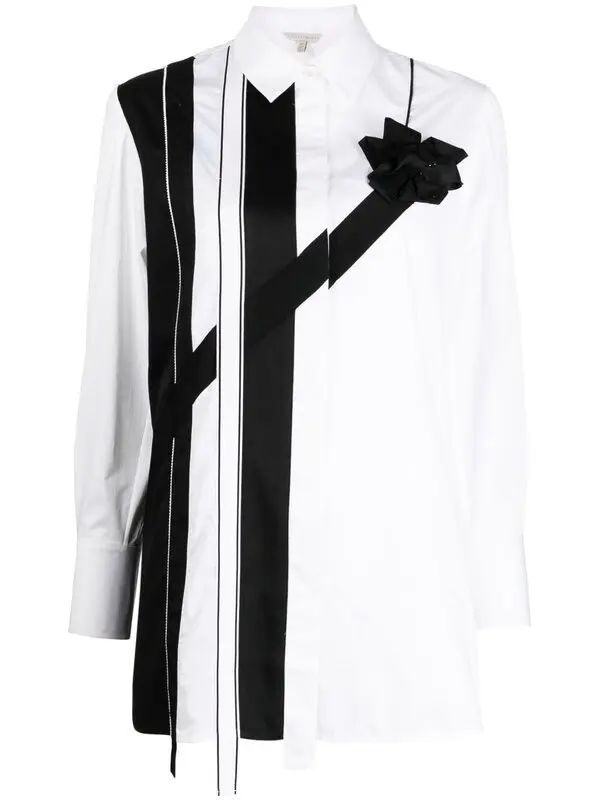 Shiatzy Chen Cotton Shirt With Ribbon Detailing