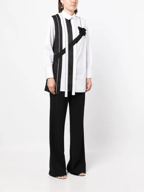 Shiatzy Chen Cotton Shirt With Ribbon Detailing
