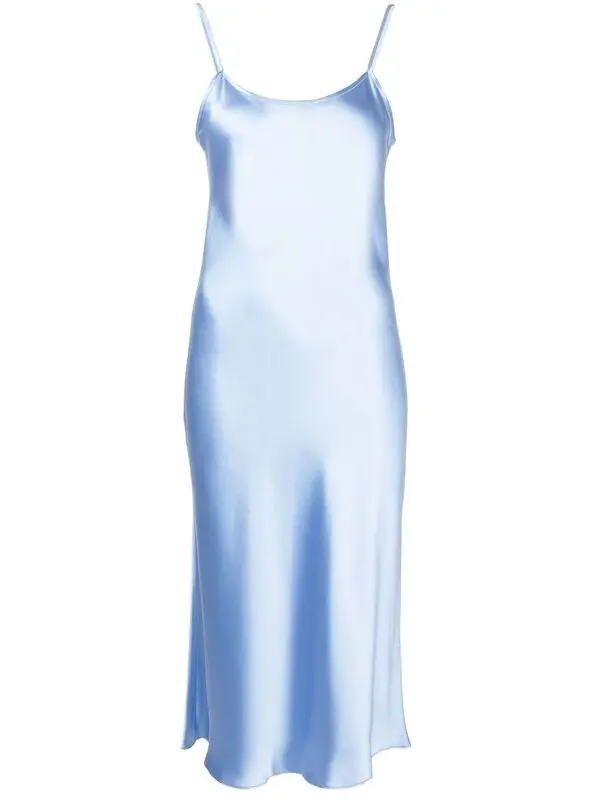 Voz Satin-finish Midi Dress - Blue