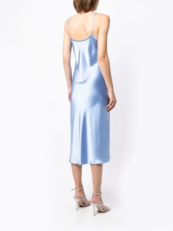Voz Satin-finish Midi Dress - Blue