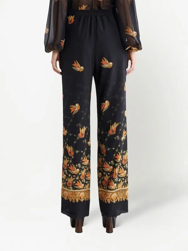 Etro Silk Paisley-print Straight Trousers