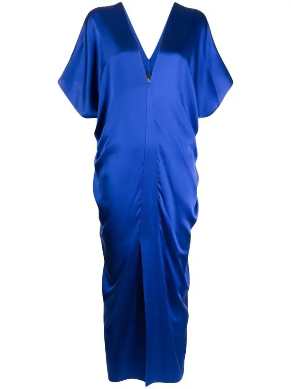Voz Kaftan-style Silk Dress - Blue