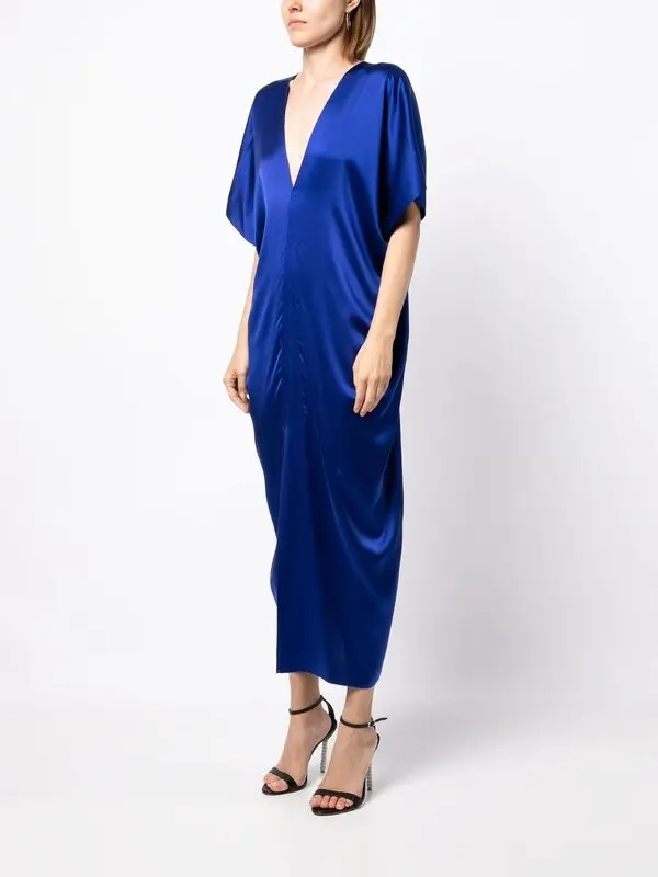 Voz Kaftan-style Silk Dress - Blue