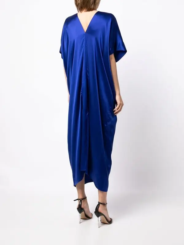 Voz Kaftan-style Silk Dress - Blue