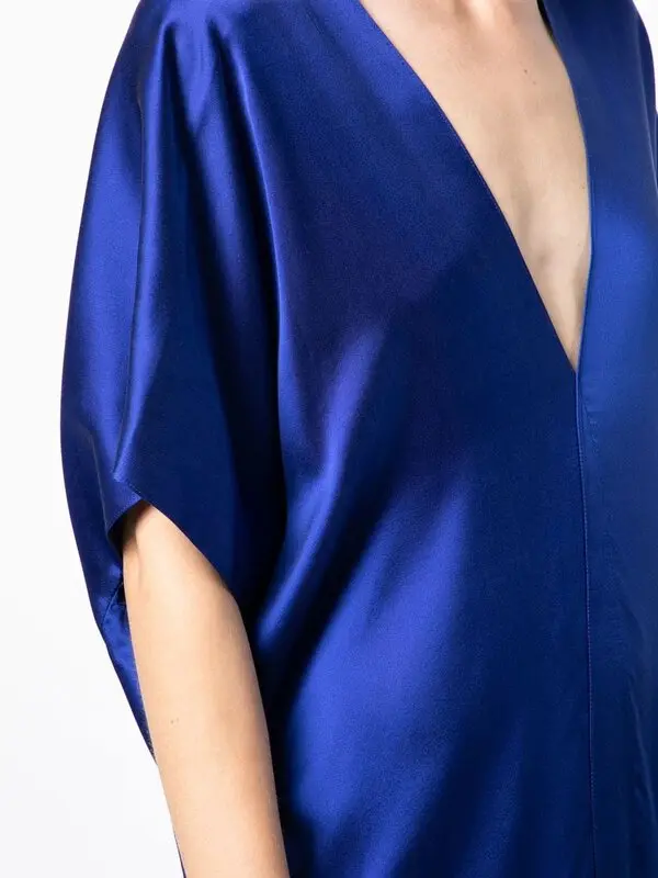 Voz Kaftan-style Silk Dress - Blue