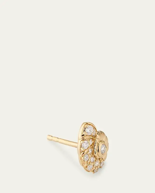 SYDNEY EVAN 14k Yellow Nautilus Shell Stud Earrings With Diamonds