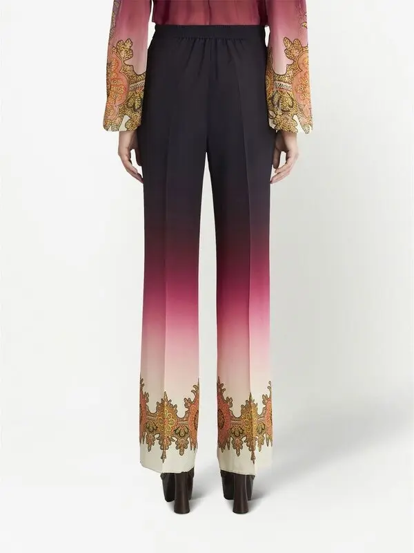 Etro Gradient-effect Silk Trousers - Red