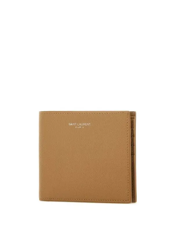 Saint Laurent Textured Leather Wallet - Neutrals