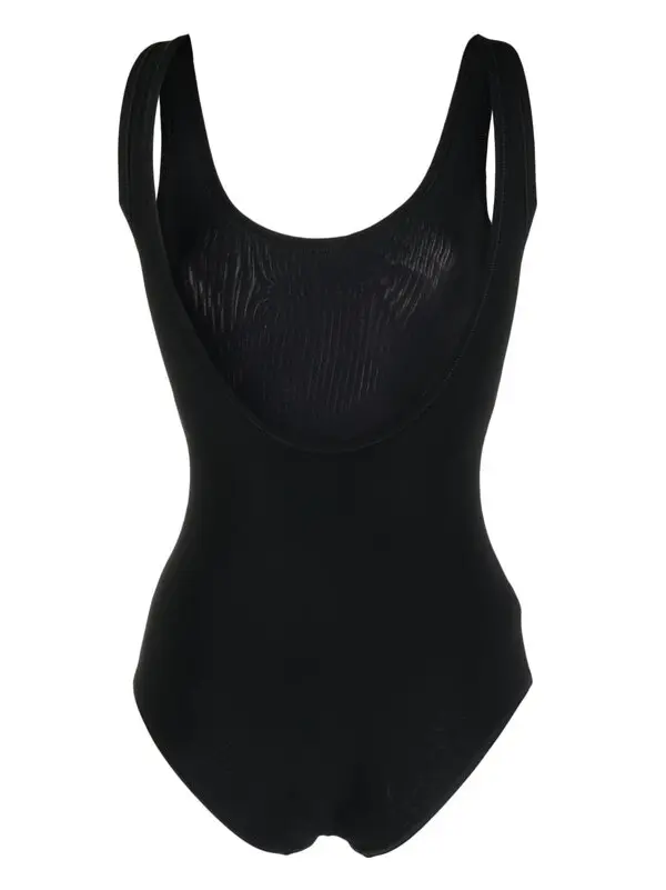 JIL SANDER Scoop-back Logo Swimsuit - Black
