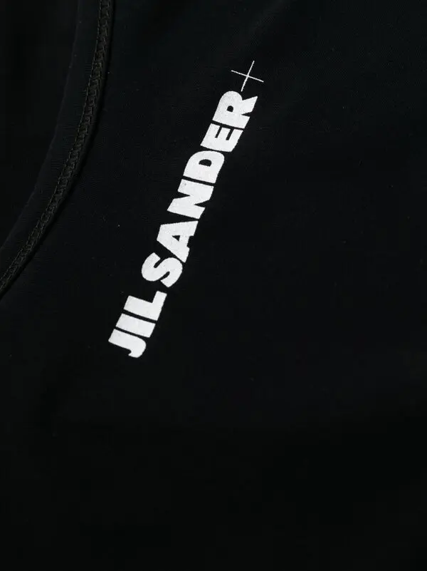 JIL SANDER Scoop-back Logo Swimsuit - Black