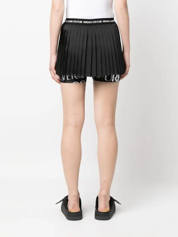 Versace Logo Waistband Pleated Skorts
