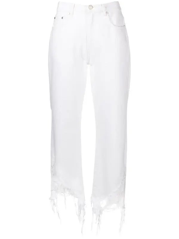 Stella McCartney Distressed Straight-leg Jeans - White