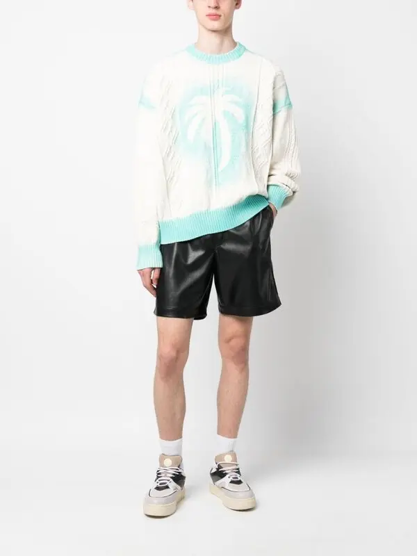 Palm Angels Logo-print Knitted Sweatshirt - White