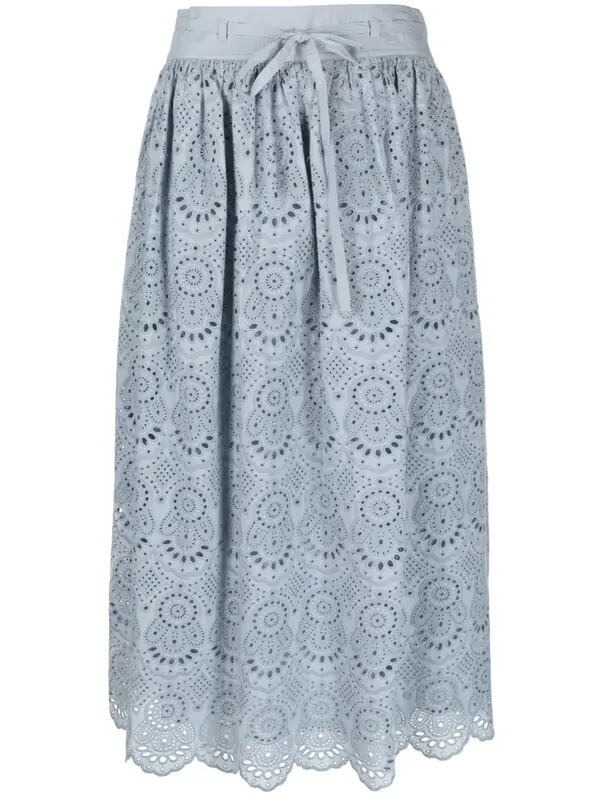 Ulla Johnson Clarabella Eyelet-detail Midi Skirt