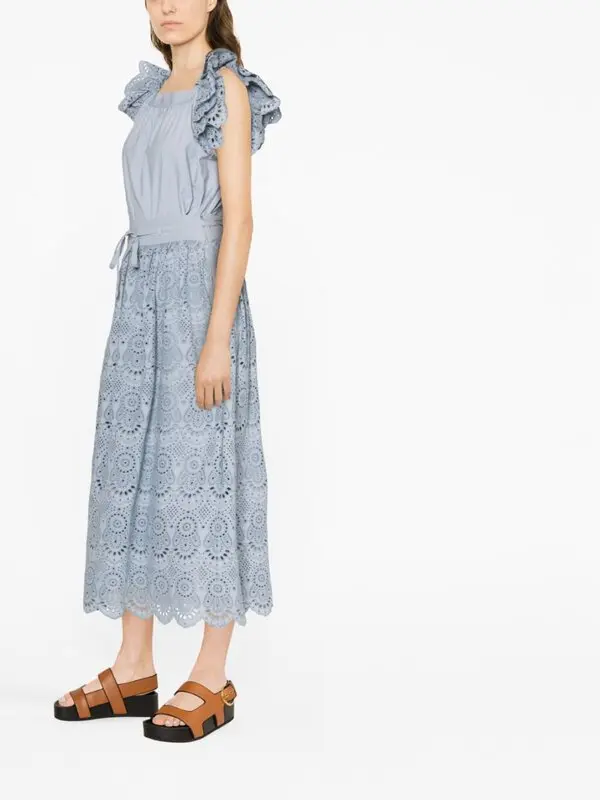 Ulla Johnson Clarabella Eyelet-detail Midi Skirt