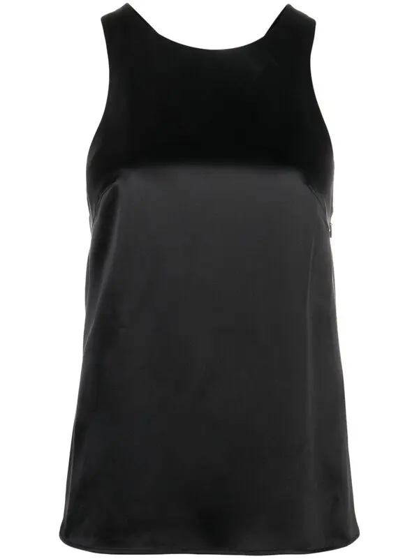 Loulou De Saison Estor Twist-detail Silk Tank Top - Black