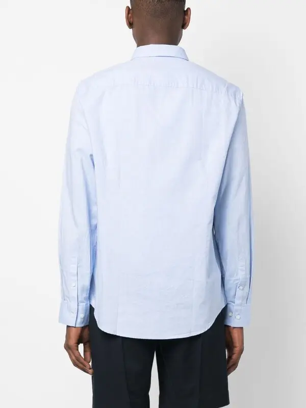Armani Exchange Logo-embroidered Long-sleeve Cotton Shirt