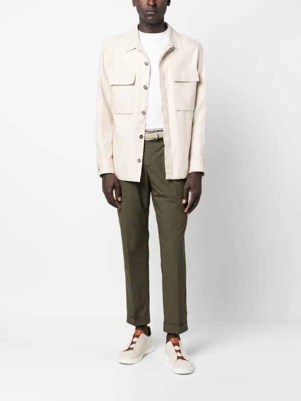 PT TORINO Pleated Straight-leg Trousers - Green