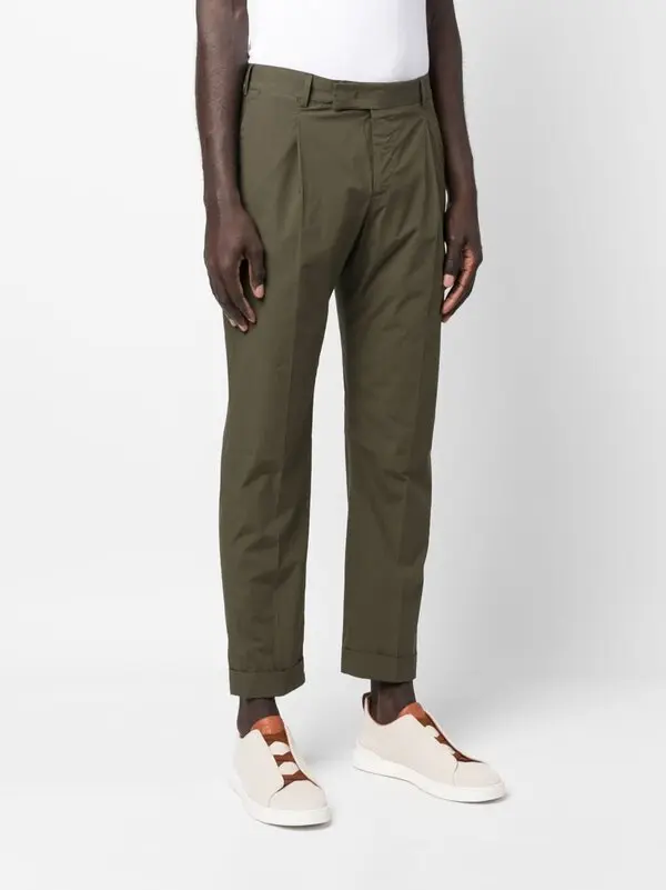 PT TORINO Pleated Straight-leg Trousers - Green