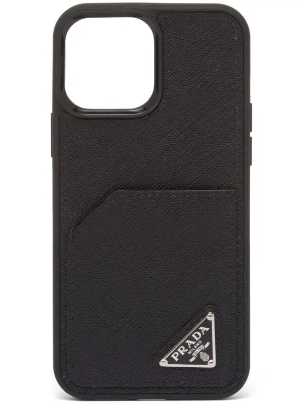 PRADA サフィアーノ14promax iPhoneケース　黒 Prada Saffiano Leather Iphone 14 Pro Max Case - Black | Editorialist